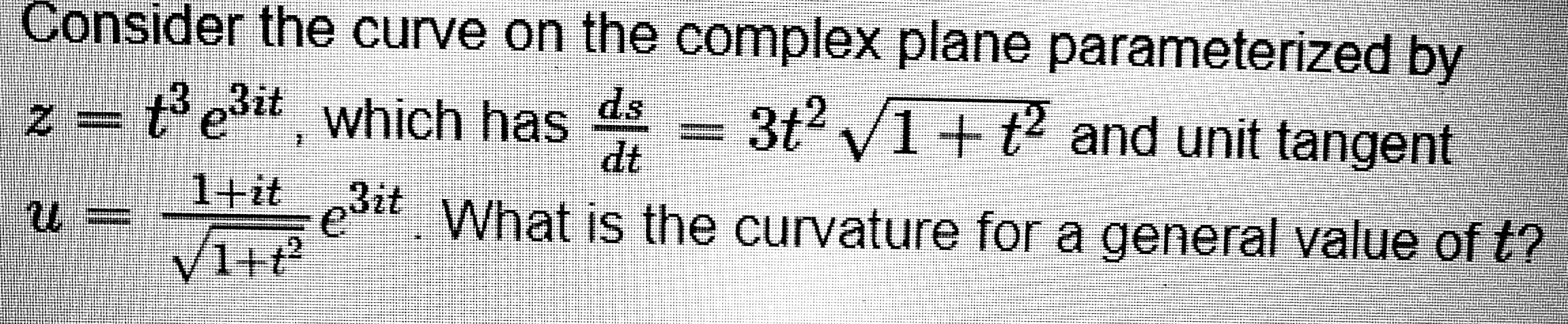 Solved Consider the curve on the complex plane parameterized | Chegg.com