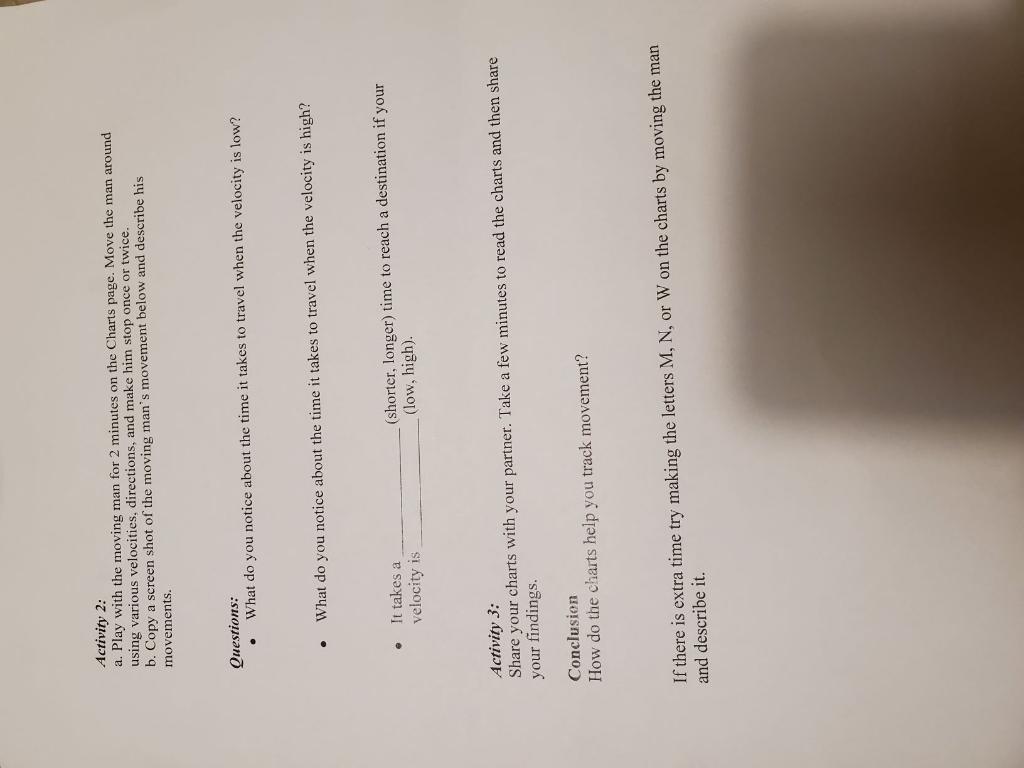 Solved Activity 2: a. Play with the moving man for 2 minutes | Chegg.com