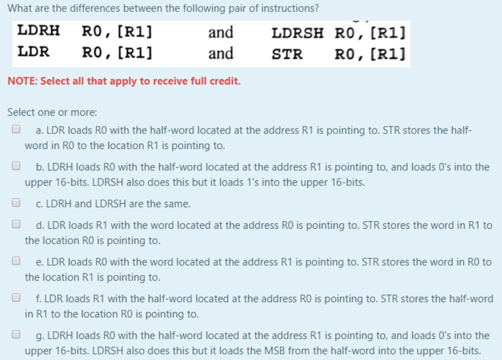 Solved What are the differences between the following pair | Chegg.com