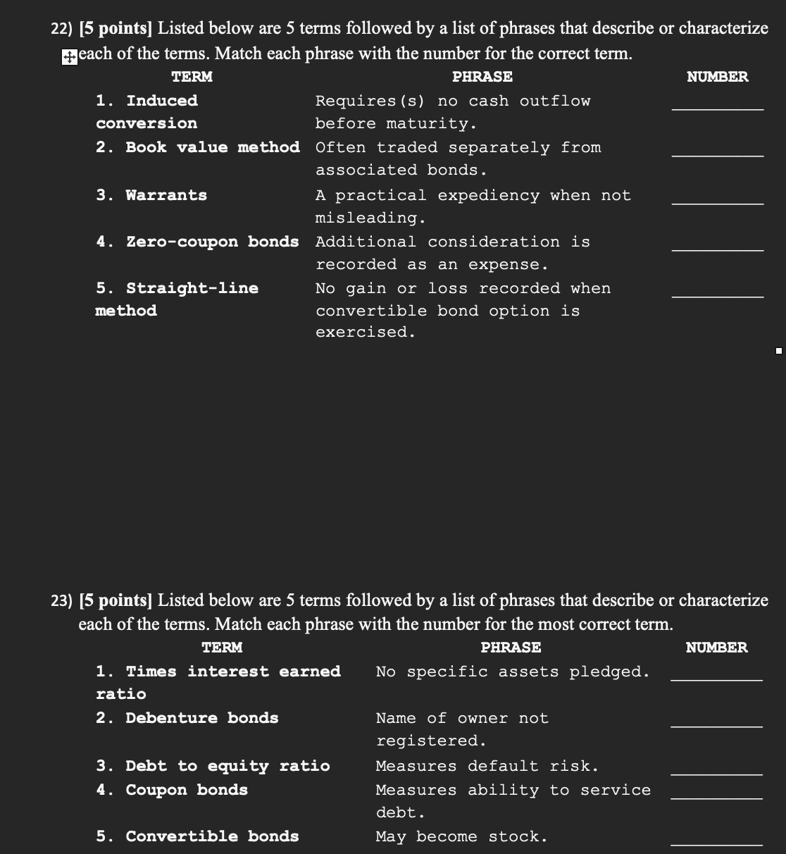 Solved \$each of the terms. Match each phrase with the | Chegg.com