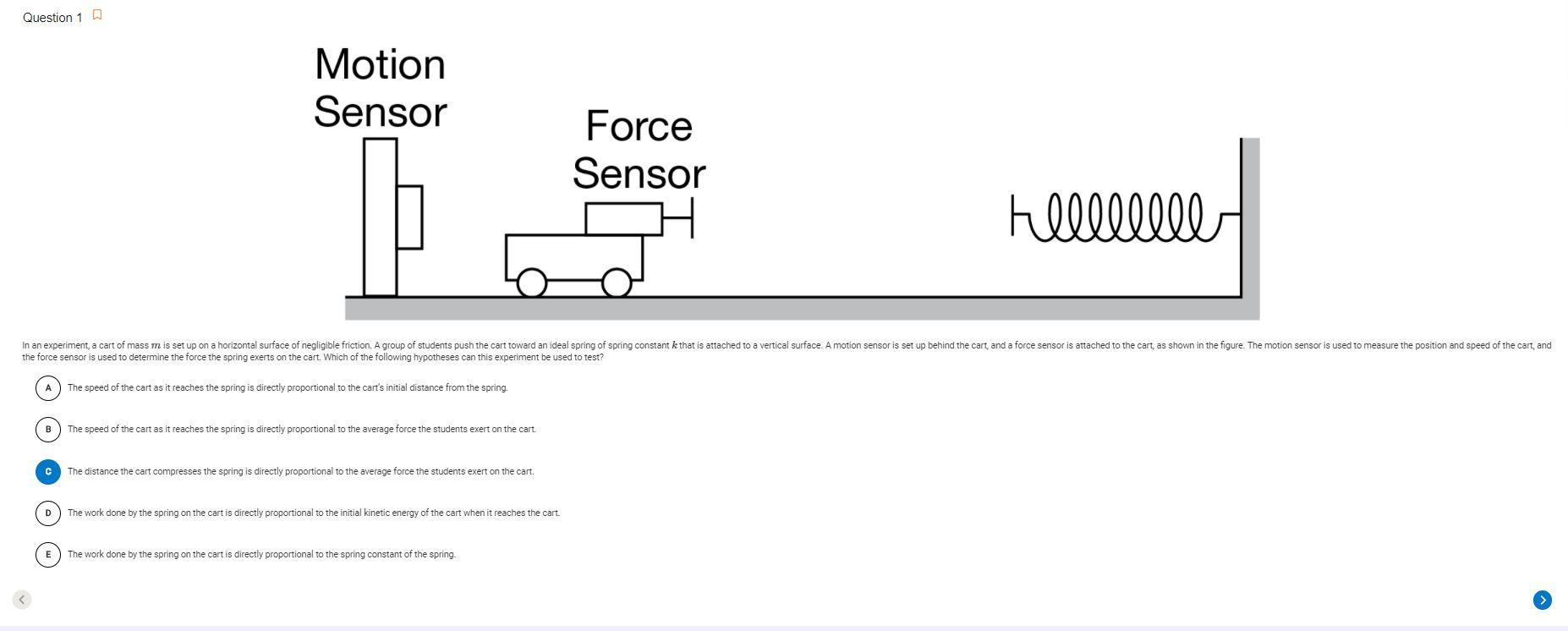 Solved Question 1 0 Motion Sensor Force Sensor helllllll In | Chegg.com