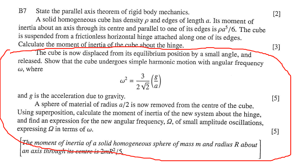 B7 State the parallel axis theorem of rigid body | Chegg.com