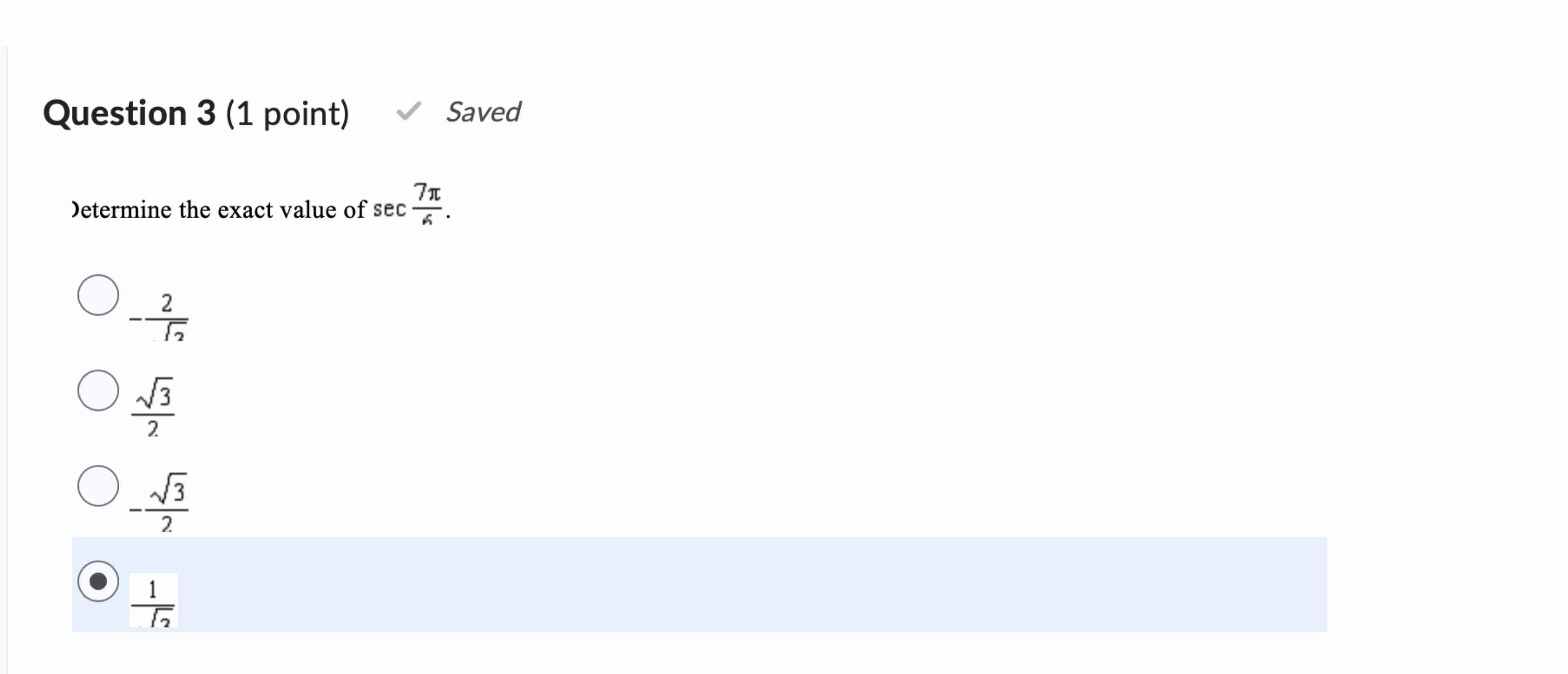 Solved code class="asciimath">Question 3 (1 ﻿point) | Chegg.com