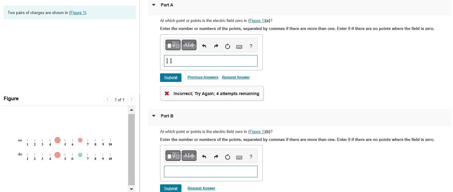 Solved Two pairs of charges are shown in (Figure 1). At | Chegg.com