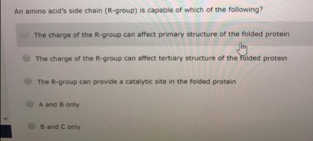 Solved An amino acid's side chain (R-group) is capable of | Chegg.com