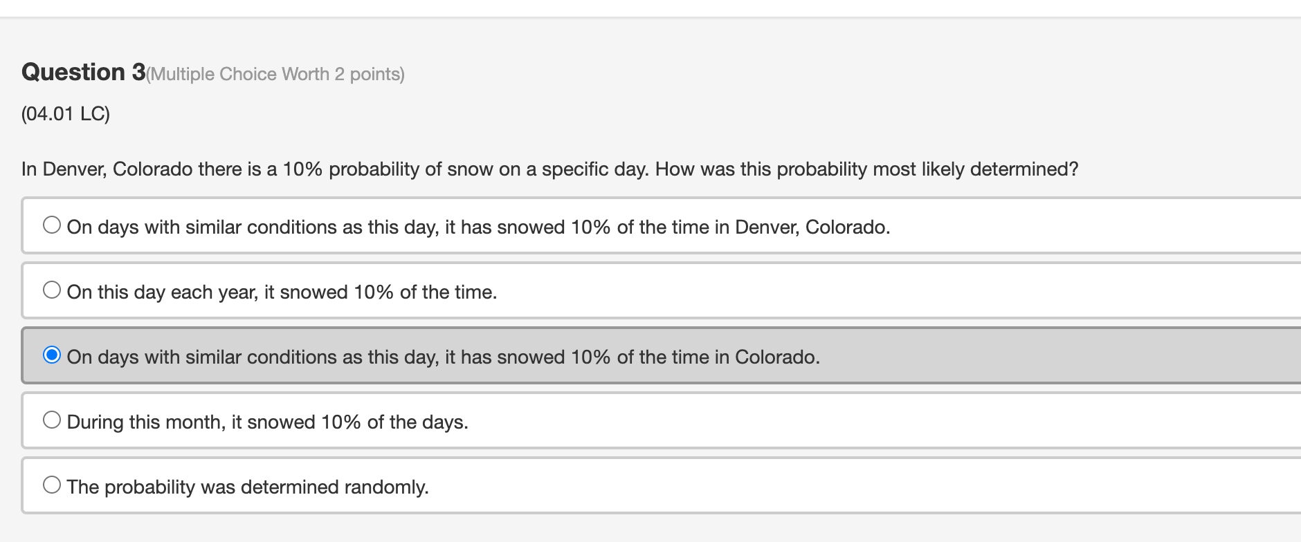 Solved Question 3(Multiple Choice Worth 2 points) (04.01 LC) | Chegg.com