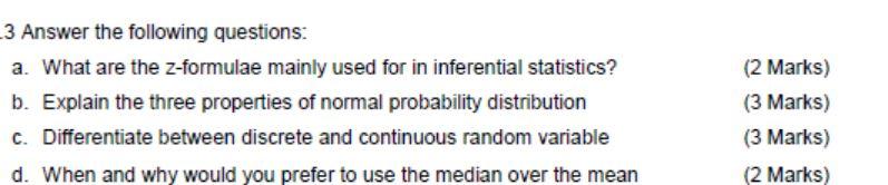 Solved 3 Answer the following questions: a. What are the | Chegg.com