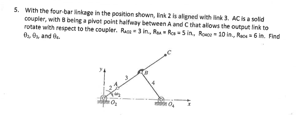 Solved With the four-bar linkage in the position shown, link | Chegg.com