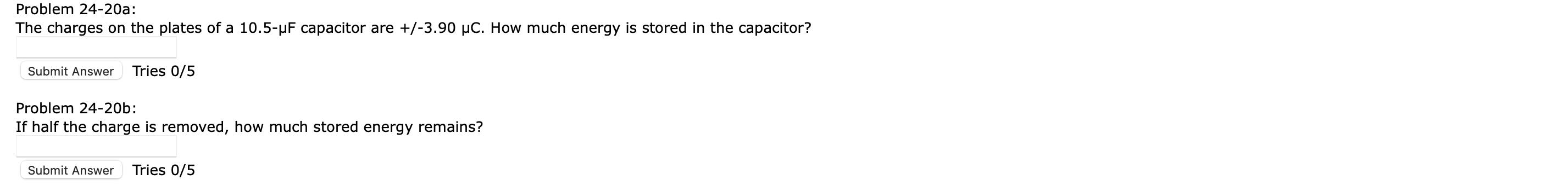 Solved Problem 24-20a: The charges on the plates of a | Chegg.com