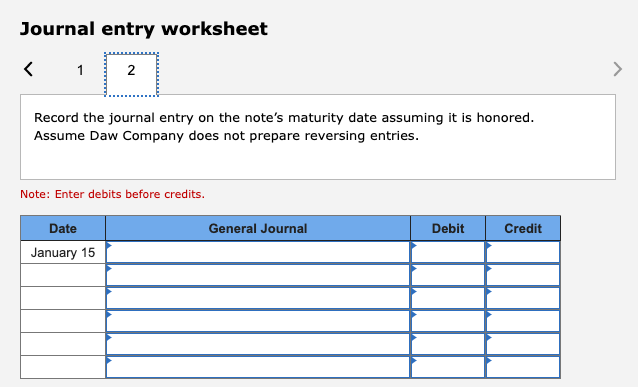 Solved On December 1, Daw Company accepts a $40,000,45-day, | Chegg.com