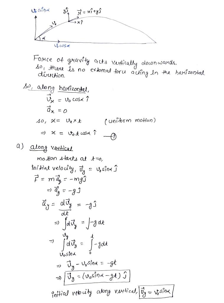 Solved 3. Projectile motion. A projectile is fired with | Chegg.com