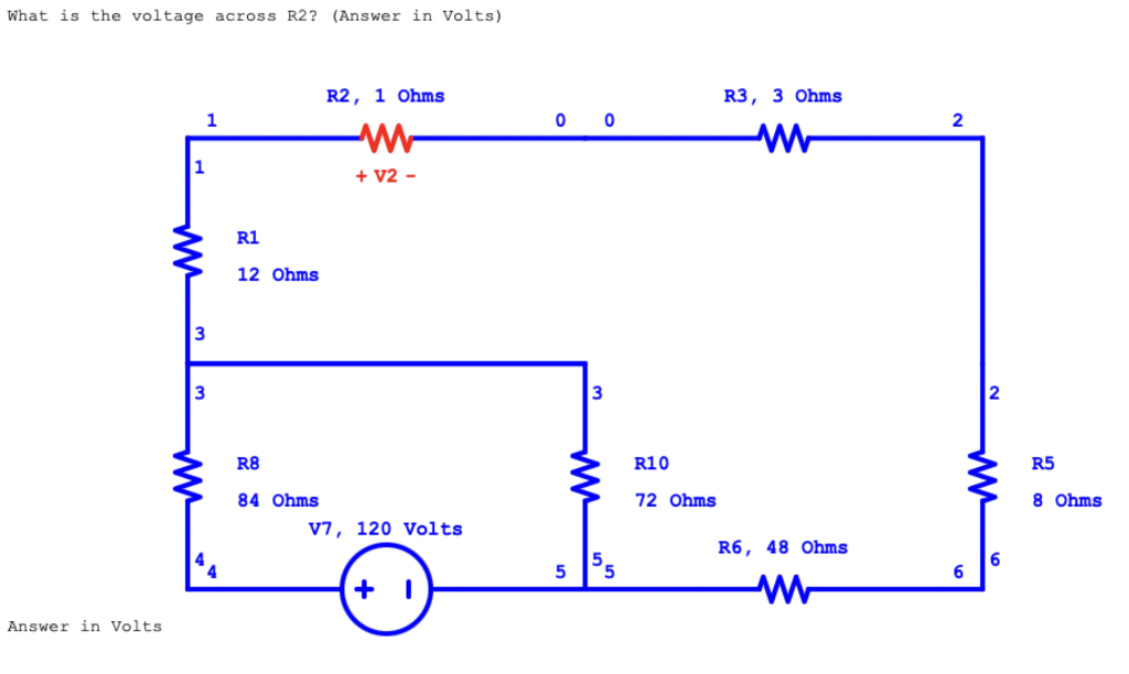 Solved What is the voltage across R2? (Answer in Volts) Ans | Chegg.com