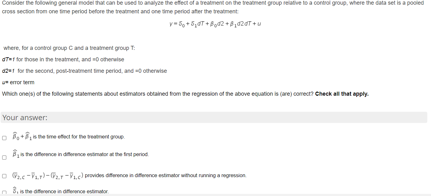 Solved Consider the following general model that can be used | Chegg.com
