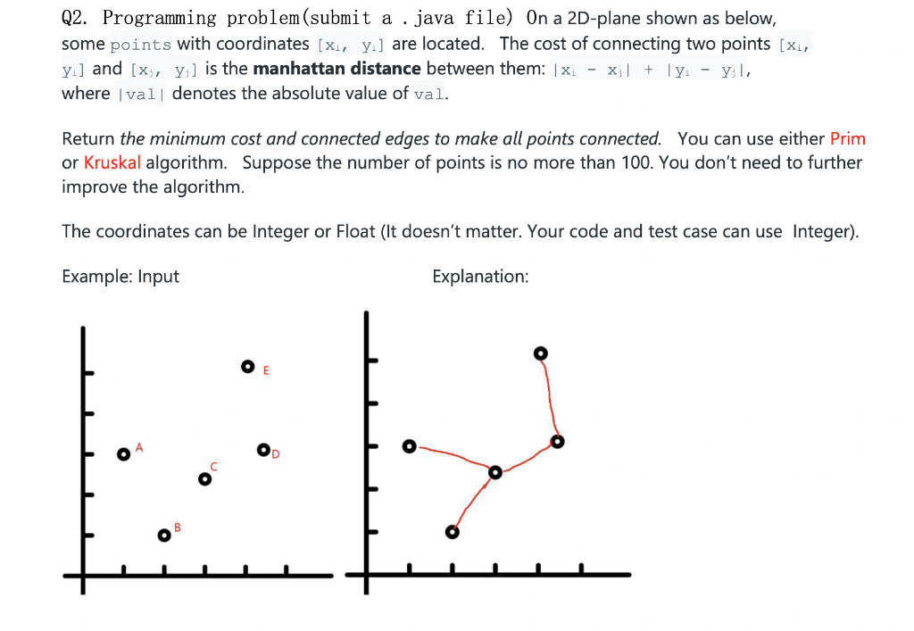 Solved Q2. Programming problem(submit a .java file) On a | Chegg.com