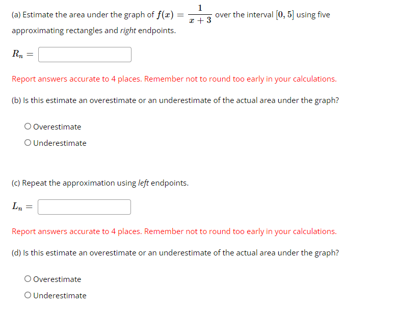 Solved (a) Estimate the area under the graph of f(x)=x+31 | Chegg.com