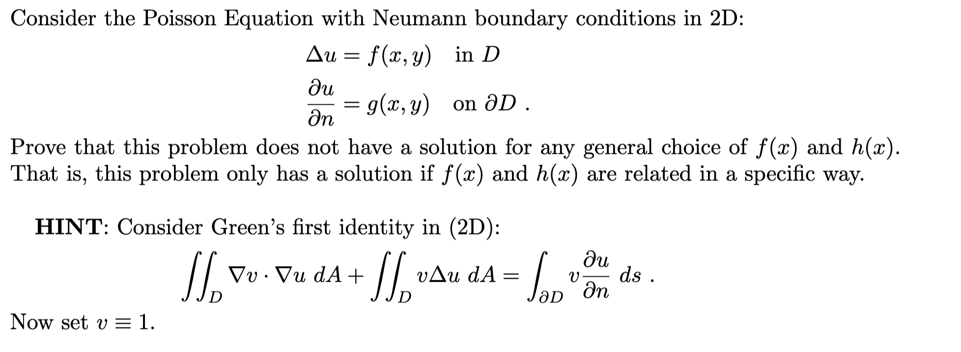 Solved Consider The Poisson Equation With Neumann Boundary