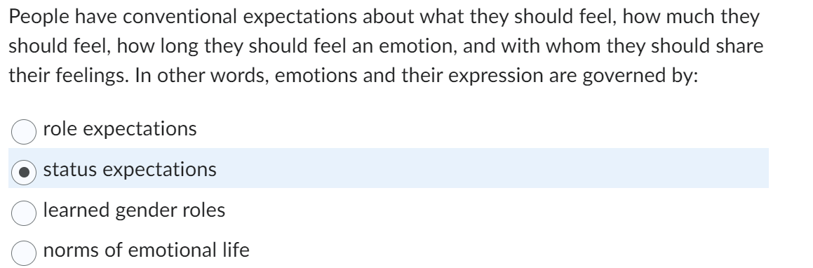 People have conventional expectations about what they | Chegg.com