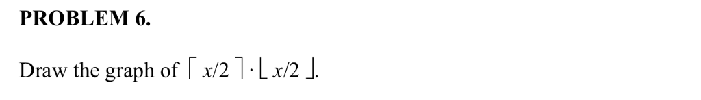 Solved PROBLEM 6. Draw the graph of x/2 |-Lx/2J | Chegg.com