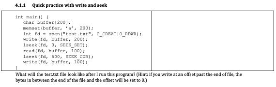 Solved bytes in between the end of the file and the offset | Chegg.com