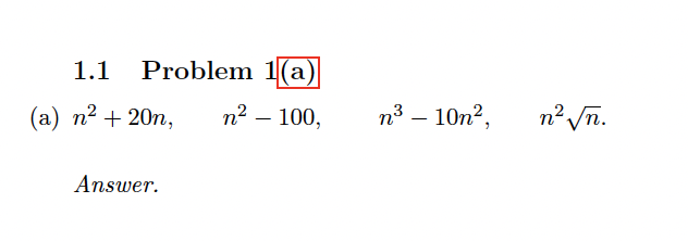Solved Problem 1. For each part, you will be given a list of | Chegg.com