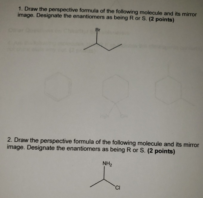 Solved 1. Draw the perspective formula of the following | Chegg.com