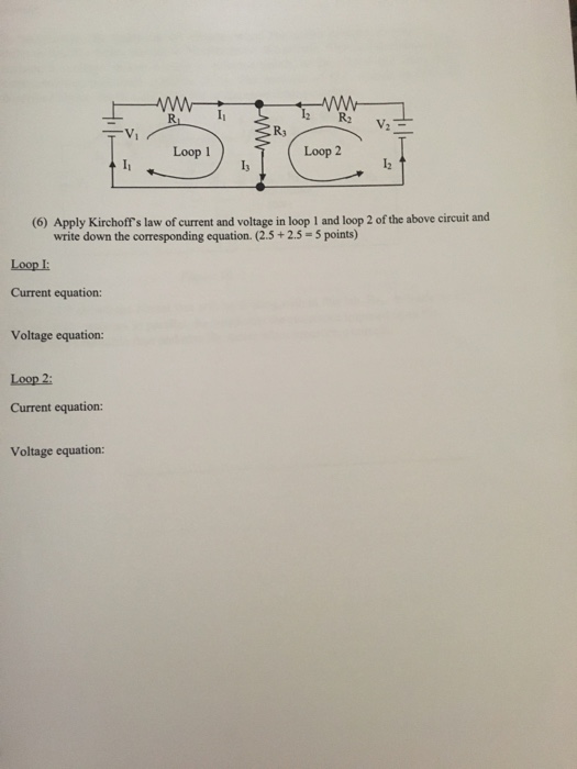 Solved Apply Kirchhoff' law of current and voltage in loop 1 | Chegg.com