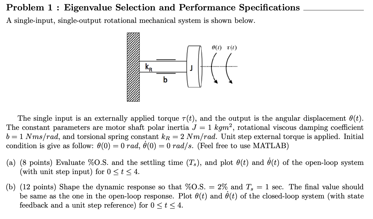 Solved Problem 1 ﻿: Eigenvalue Selection and Performance | Chegg.com