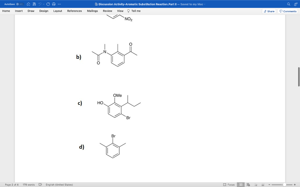 Solved AutoSave OF ABOA ... Discussion Activity-Aromatic | Chegg.com