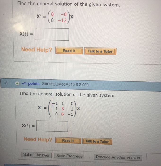 Solved Find the general solution of the given system. | Chegg.com