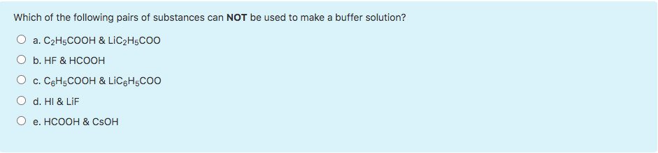 Solved Which of the following pairs of substances can NOT be | Chegg.com