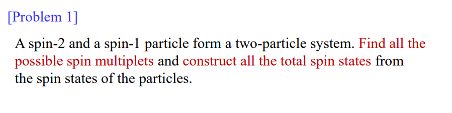 Solved A spin-2 and a spin-1 particle form a two-particle | Chegg.com