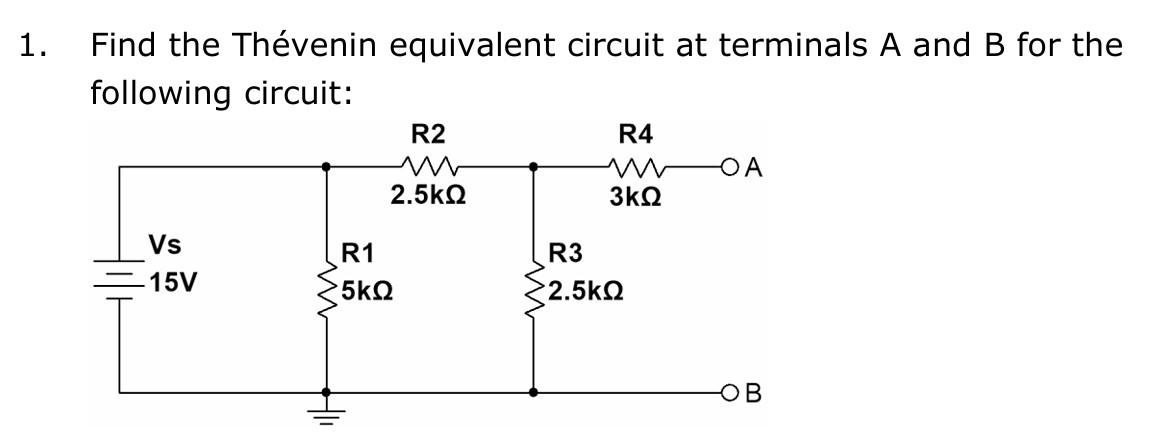 Solved Find the Thévenin equivalent circuit at terminals A | Chegg.com