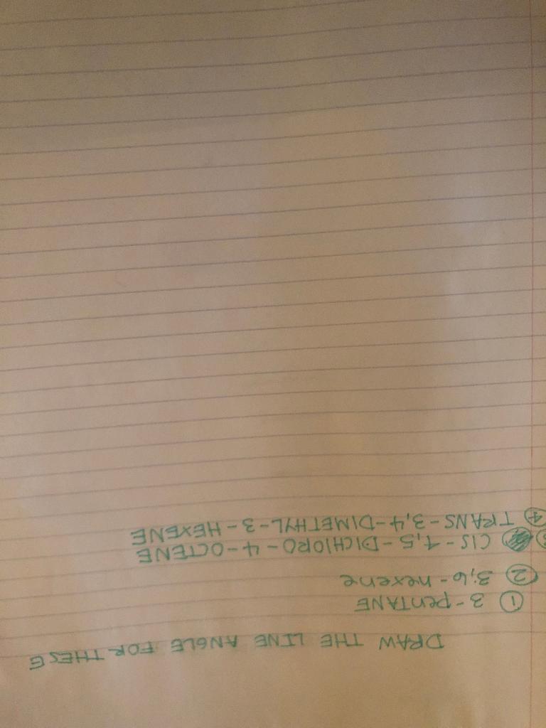 Solved DRAW THE LINE ANGLE FOR THESE 03-penTANE 2 3; 6- | Chegg.com