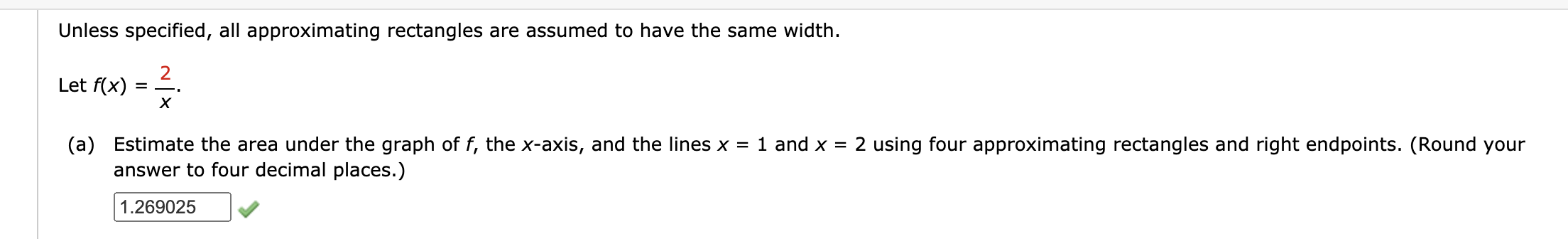 Solved Unless Specified All Approximating Rectangles Are 