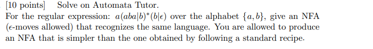 Solved [10 points] Solve on Automata Tutor. For the regular | Chegg.com