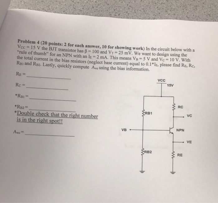 Solved Problem 4 (20 points: 2 for each answer, 10 for | Chegg.com