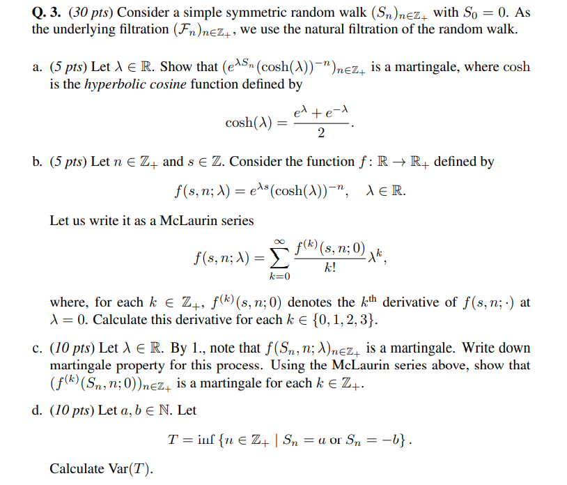 Solved Q 3 30 Pts Consider A Simple Symmetric Random 3241