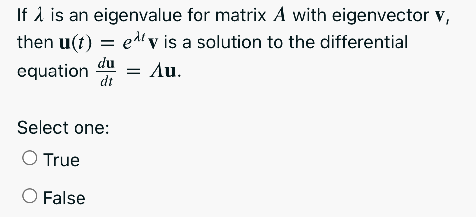 Solved If λ is an eigenvalue for matrix A with eigenvector | Chegg.com