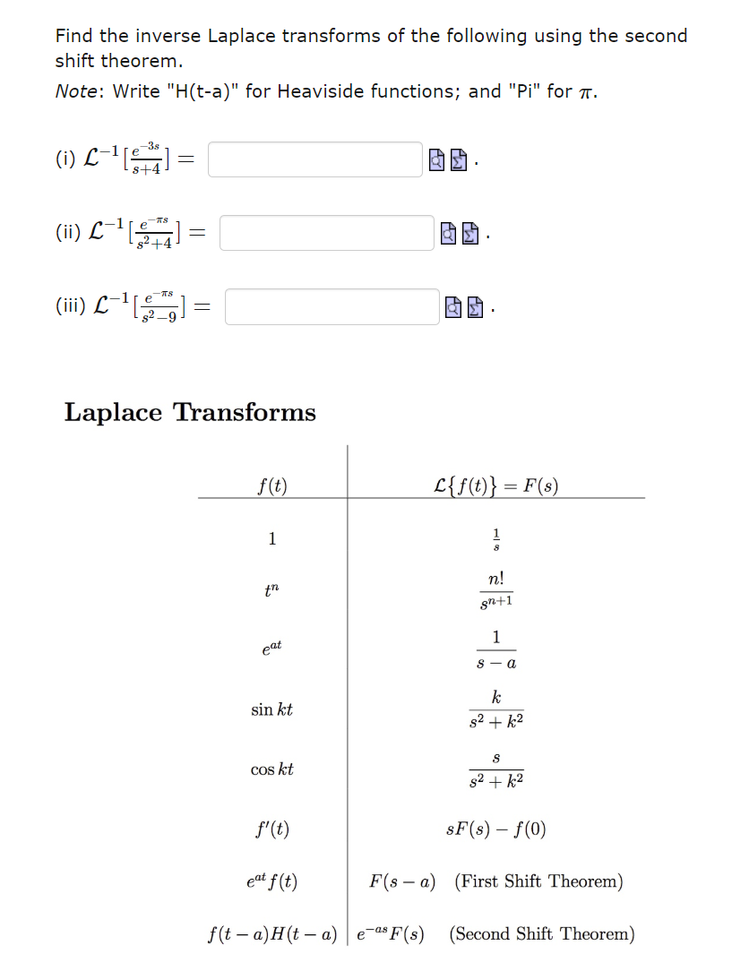 Solved Find the inverse Laplace transforms of the following | Chegg.com