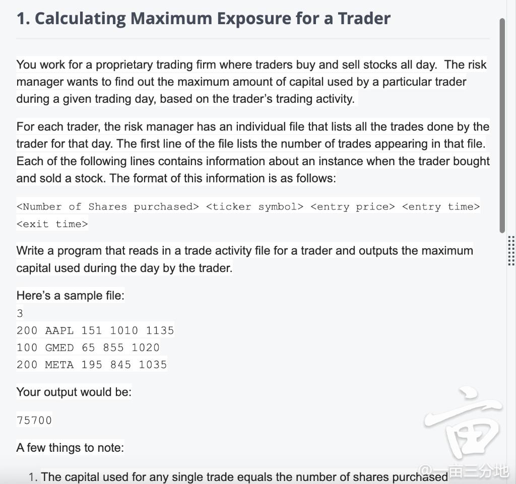Solved 1. Calculating Maximum Exposure for a Trader You work | Chegg.com