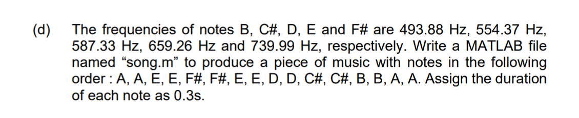 Solved 2. Create a file named "toneA.m” with the following | Chegg.com