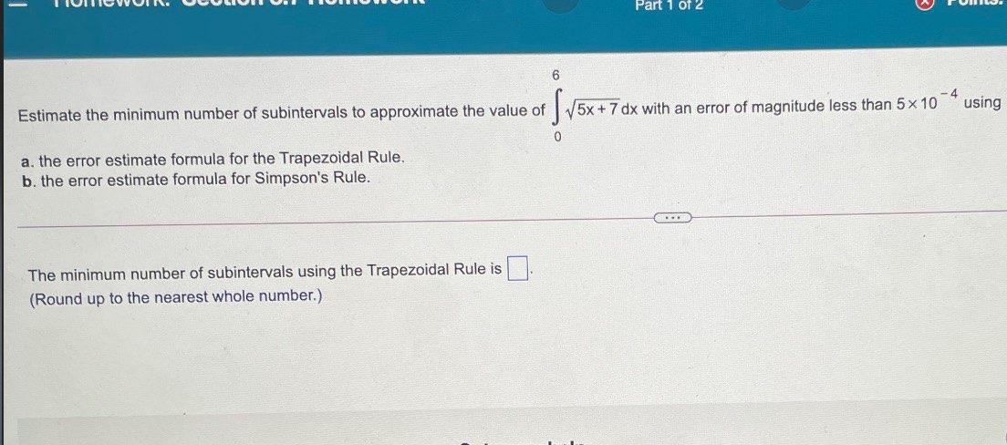 Solved Part 1 of 2 6 Estimate the minimum number of | Chegg.com