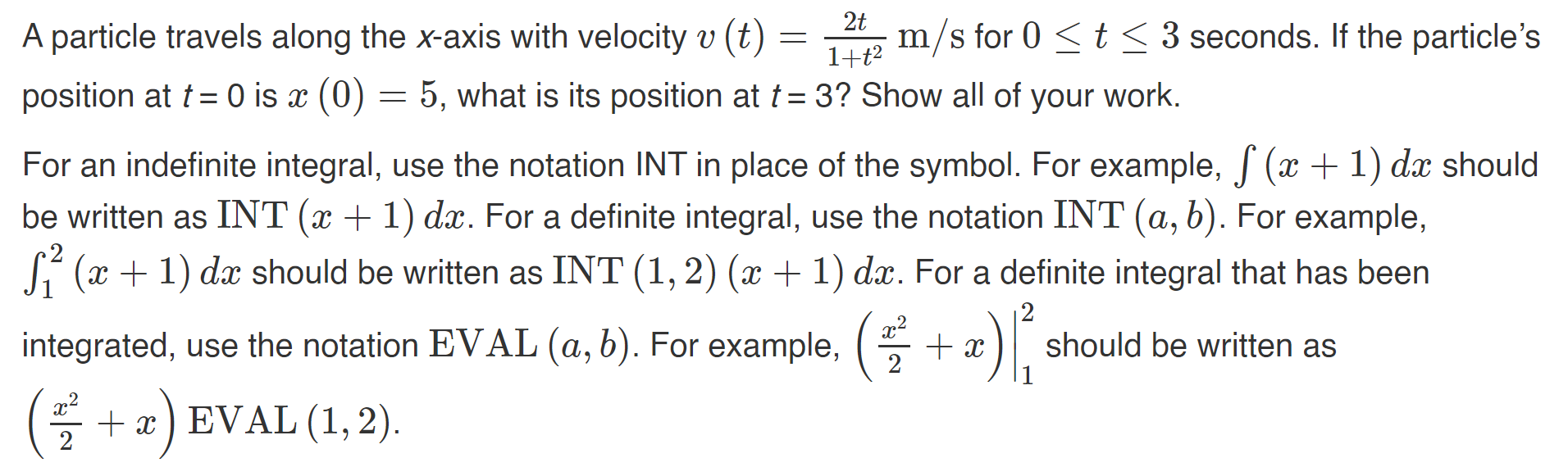 Solved A particle travels along the x-axis with velocity | Chegg.com