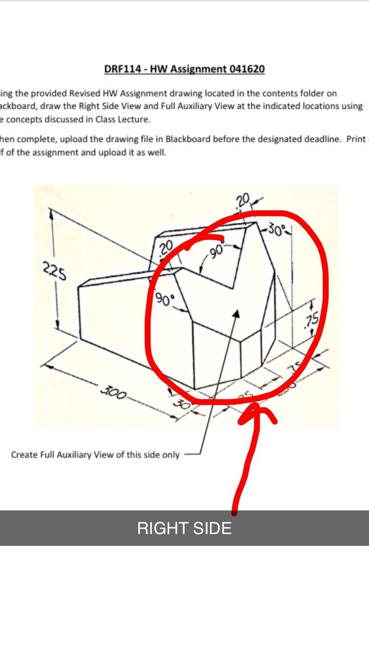 Solved .75 75 -200- Create Full Auxiliary View of this side | Chegg.com