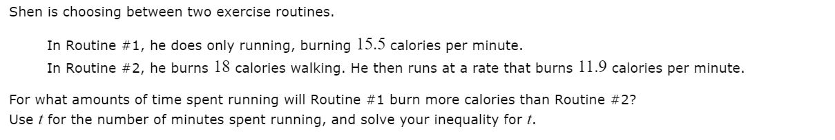 Solved Shen is choosing between two exercise routines. In | Chegg.com