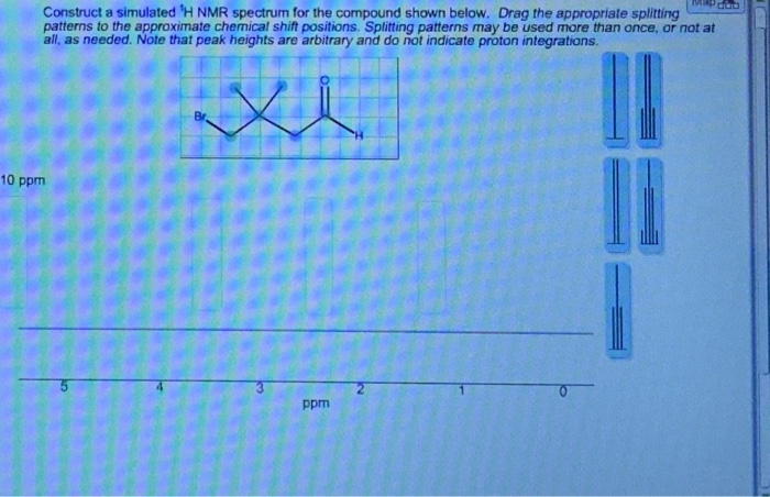 Solved Construct a simulated 'H NMR spectrum for the | Chegg.com