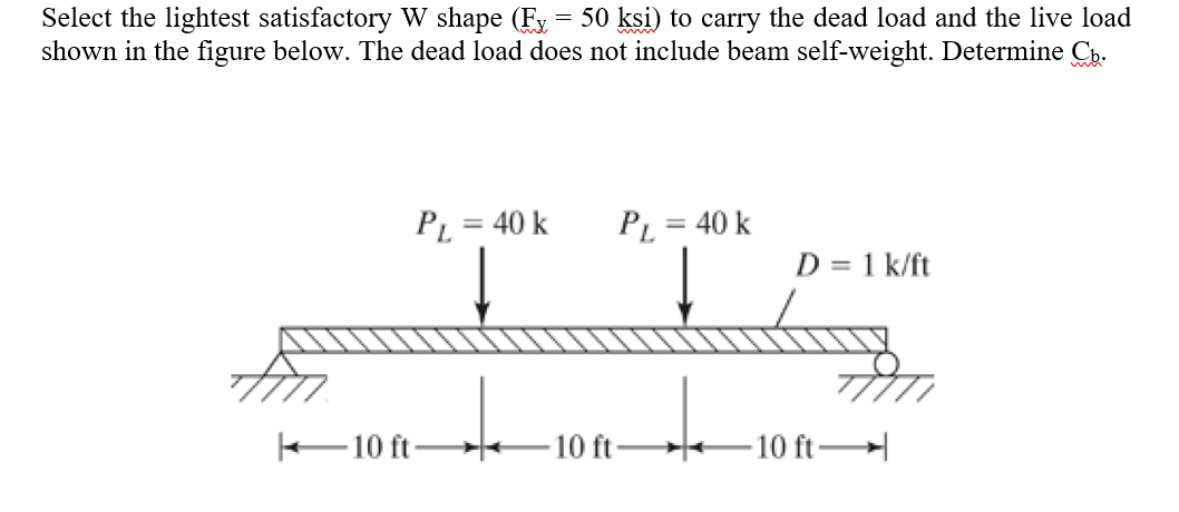 Solved Select the lightest satisfactory W shape (Fx=50ksi) | Chegg.com