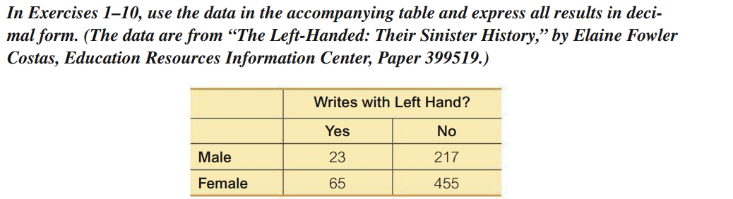 Solved " In Exercises 1-10, use the data in the accompanying | Chegg.com