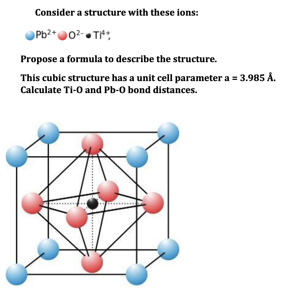 Solved Consider a structure with these ions: Pb2+, O2-, | Chegg.com