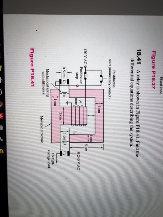 Solved Fixed core Figure P18.37 18.41 A relay is shown in | Chegg.com